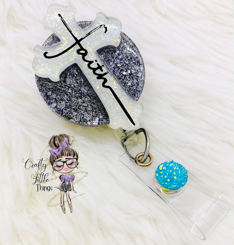 Faith Cross Badge Reel - Etsy