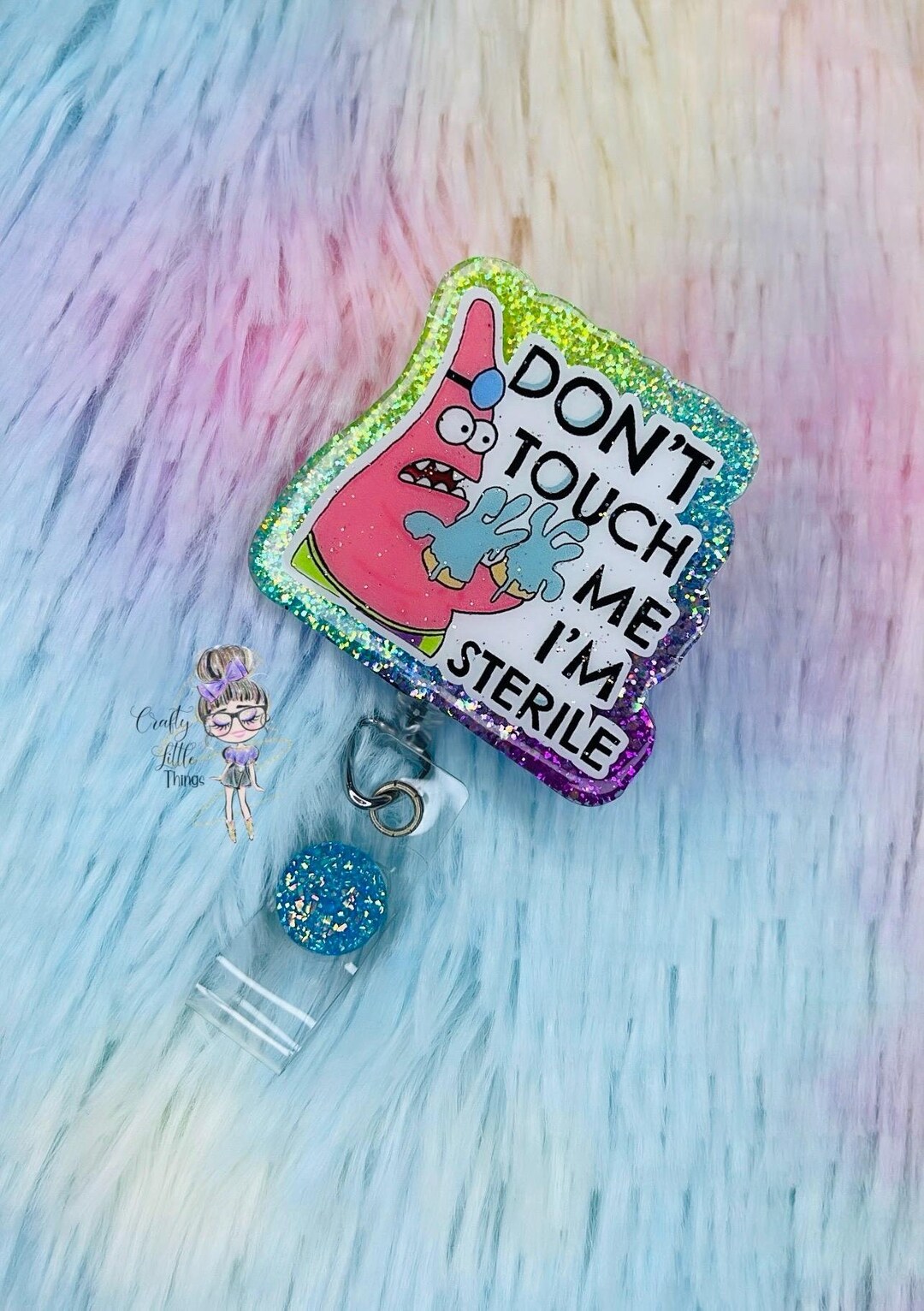 Don’t Touch Me Badge Reel- I’m Sterile Badge Reels- Humor Badge Holders ...