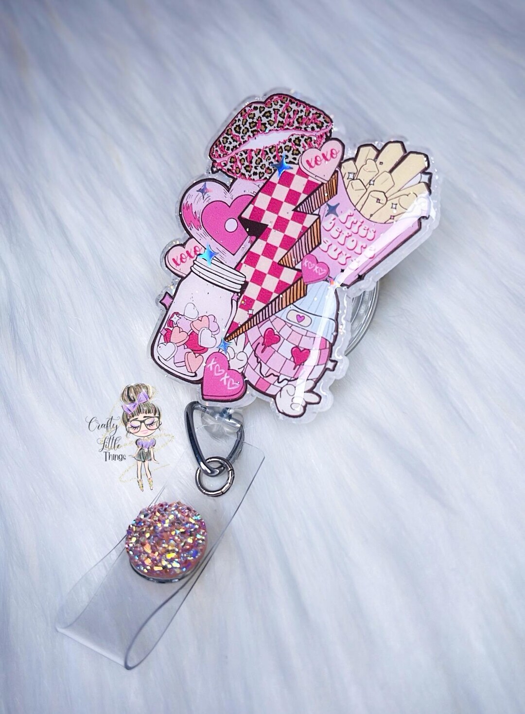 Retro Valentine Designs Badge Reel- Valentines Day Badge Reels- Love ...