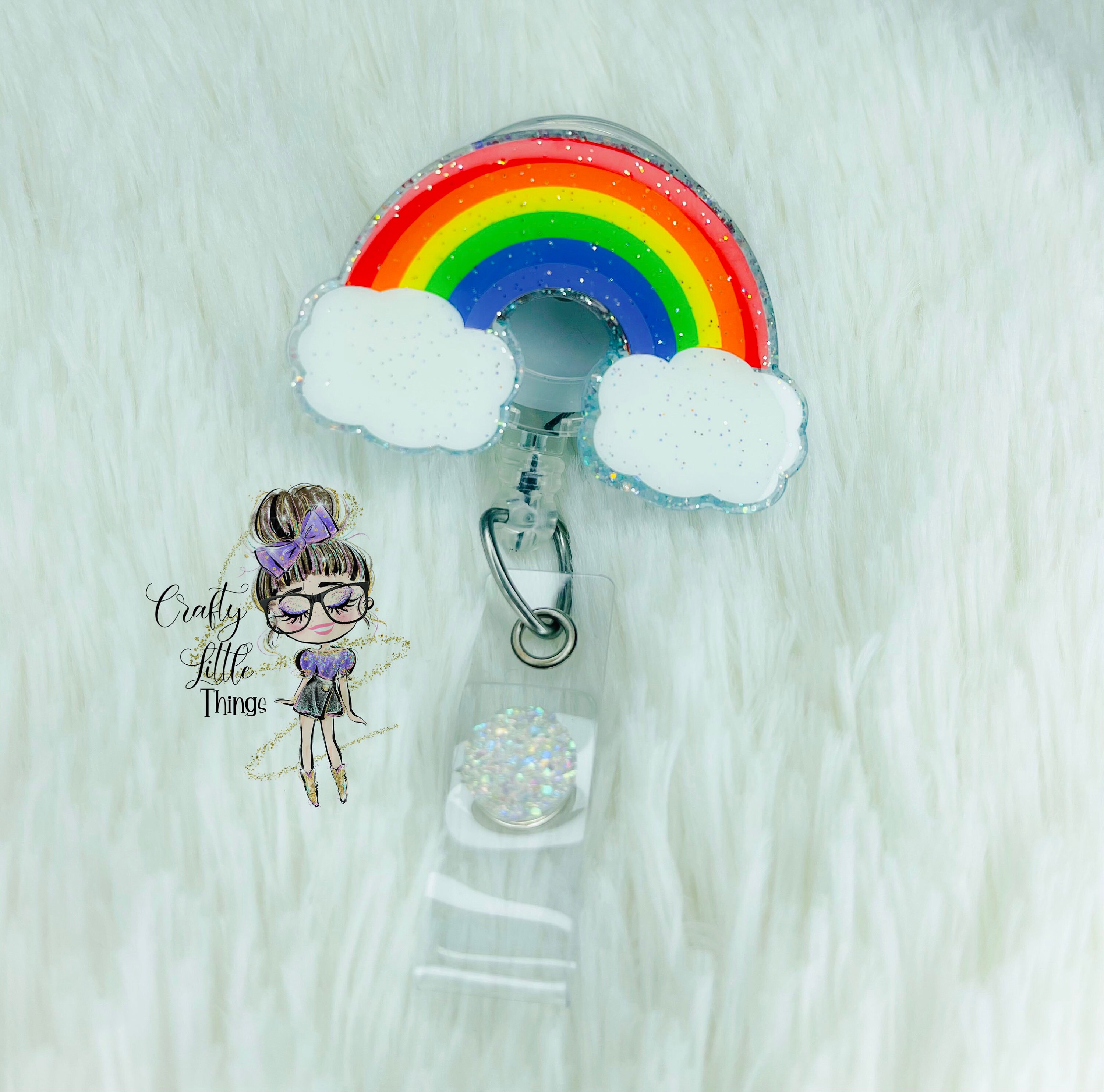 Sparkly Rainbow Badge Reel Colorful Badge Reels Love Badge | Etsy