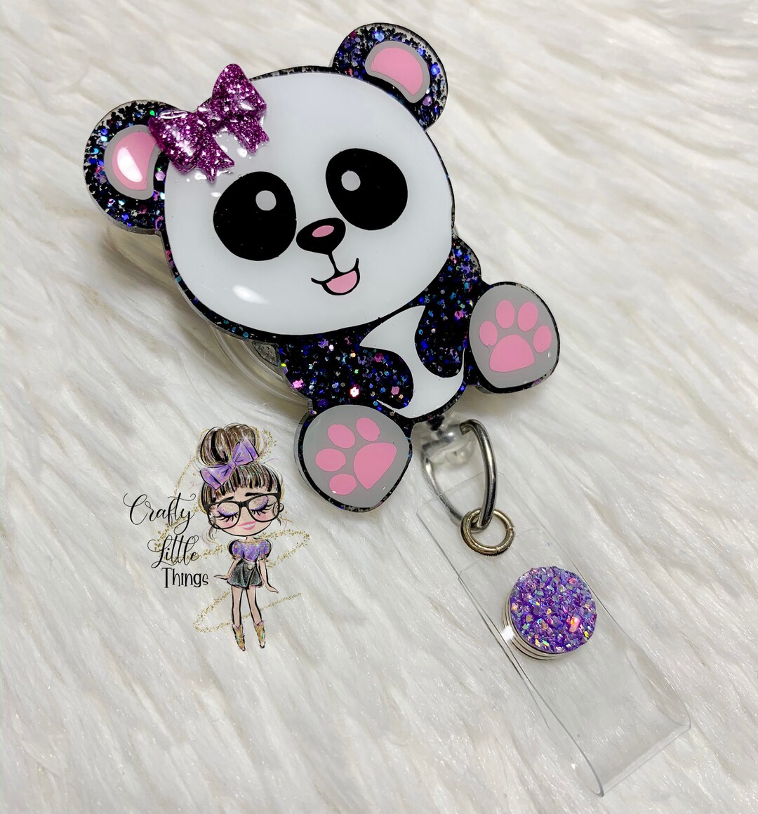 Sitting Panda Bear Badge Reel- Cute Animal Badge Reels - Etsy