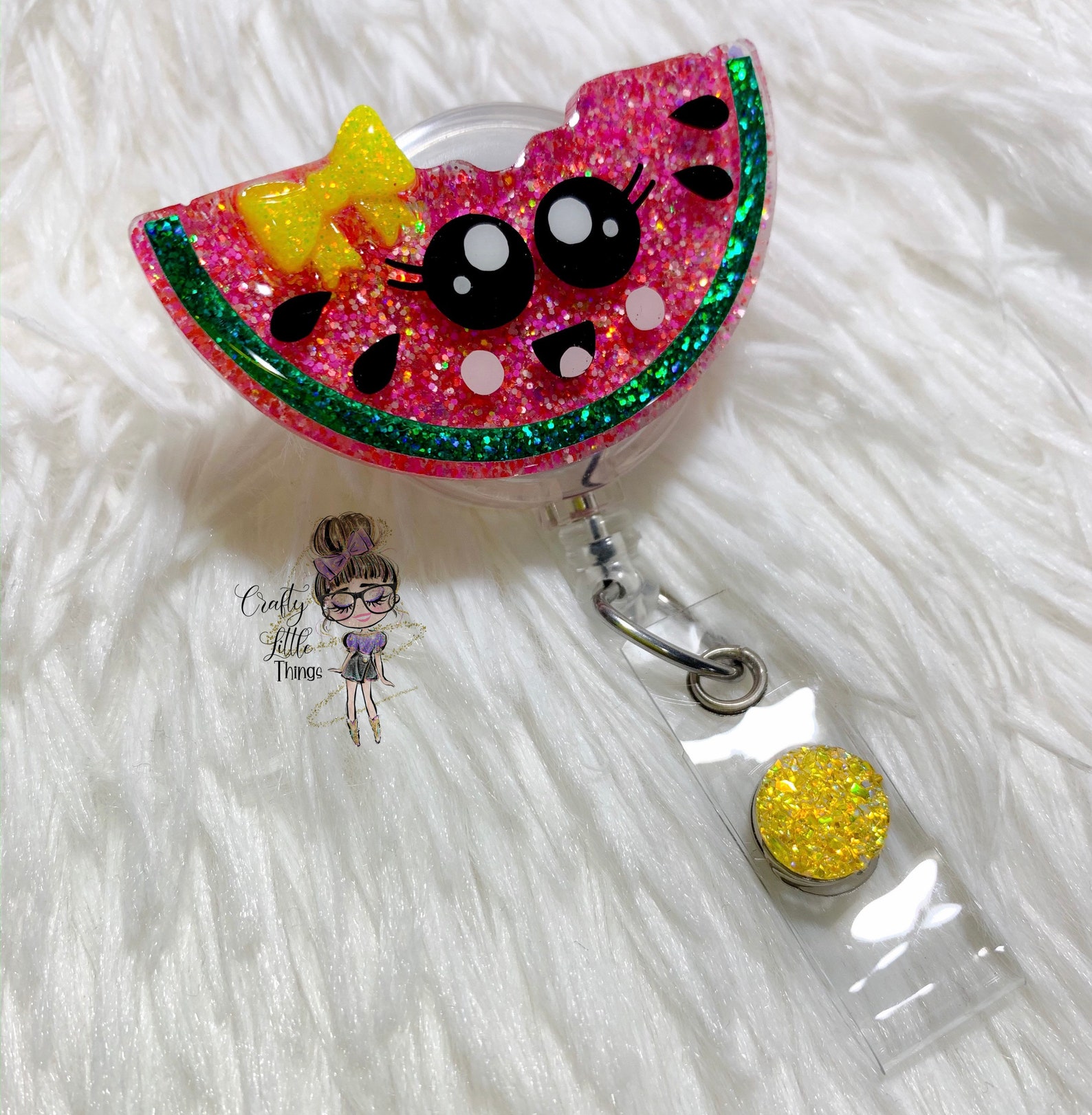 Watermelon Slice Badge Reel- Fruit Badge Reels - Etsy