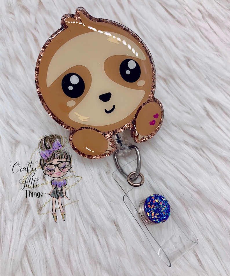 Cute Sloth Badge Reel- Animal Badge Reels - Etsy
