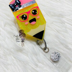 Stylish Pencil Badge Reel- Teacher Badge Reels- Educator Badge Reels - Etsy