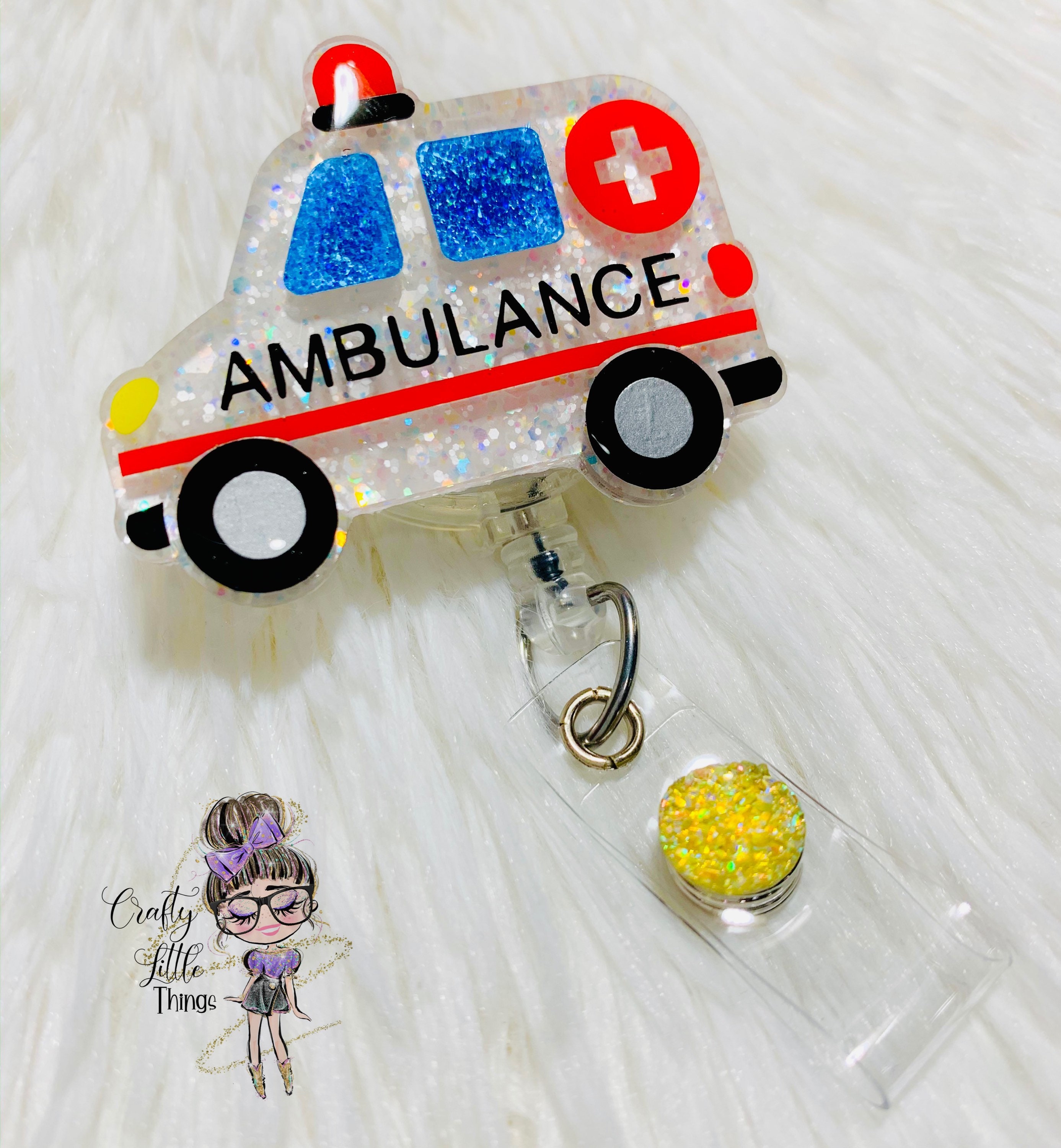 Cute Ambulance Badge Reel EMT Badge Reels - Etsy