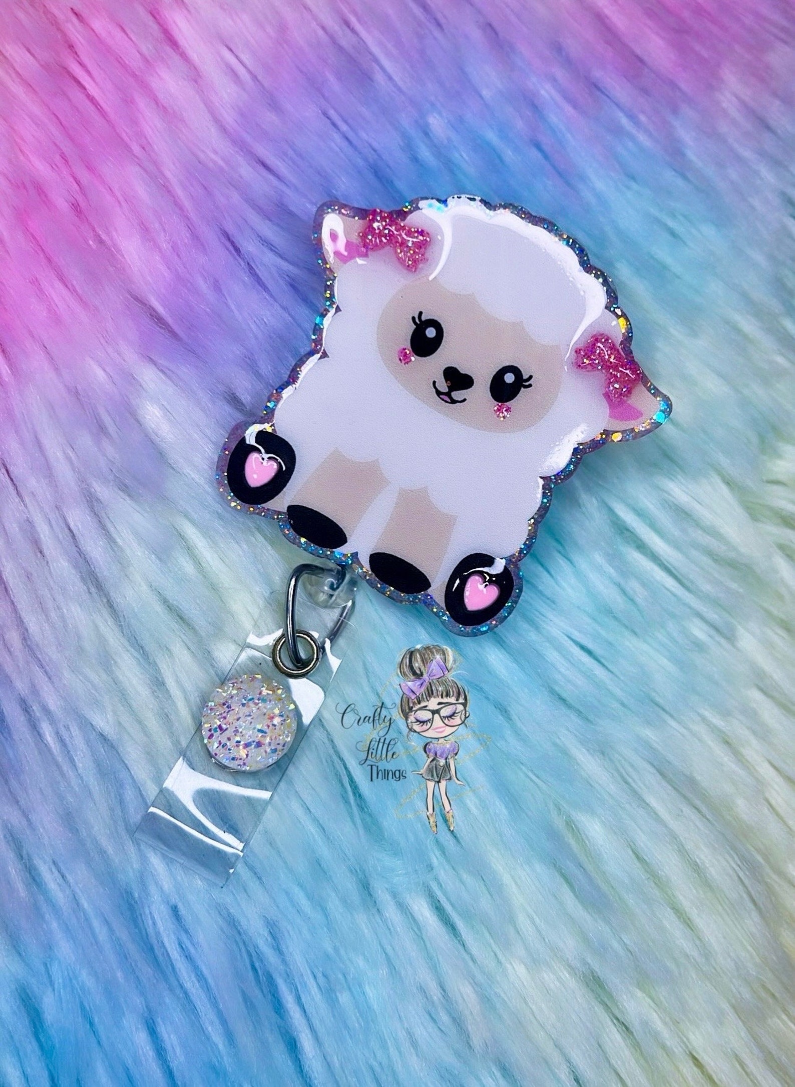 Baby Lamb Badge Reel- Easter Badge Reels- Cute Lamb Badge Reels- Sheep ...