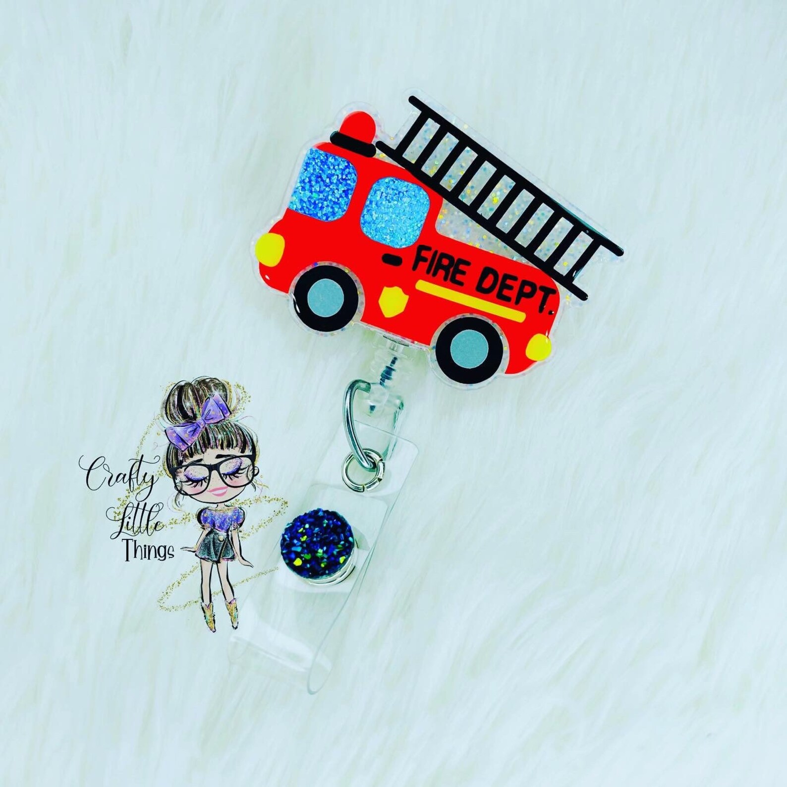 Firetruck Badge Reel Firefighter Badge Reels Emergency - Etsy