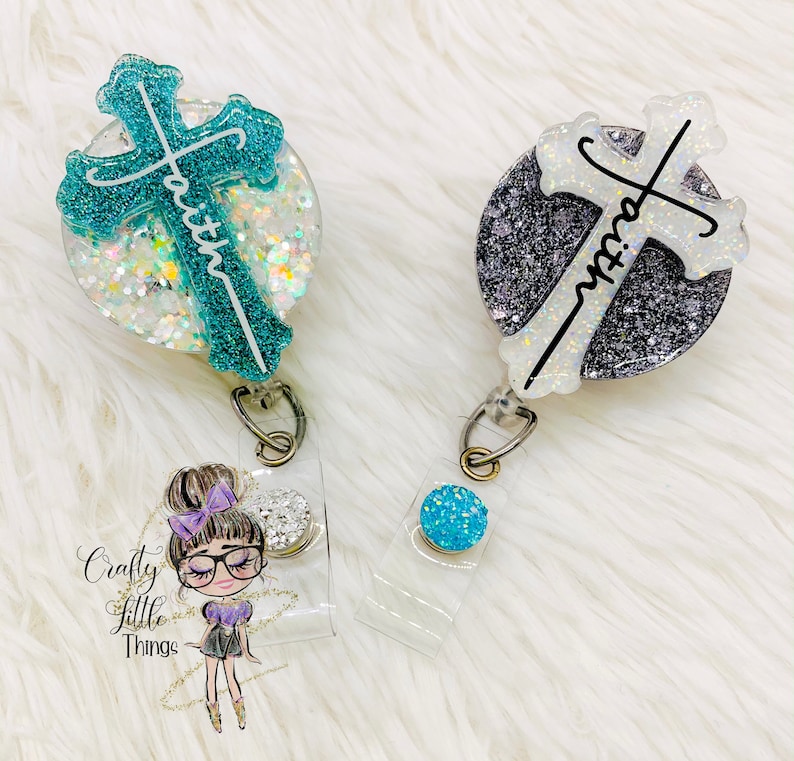 Faith Cross Badge Reel - Etsy