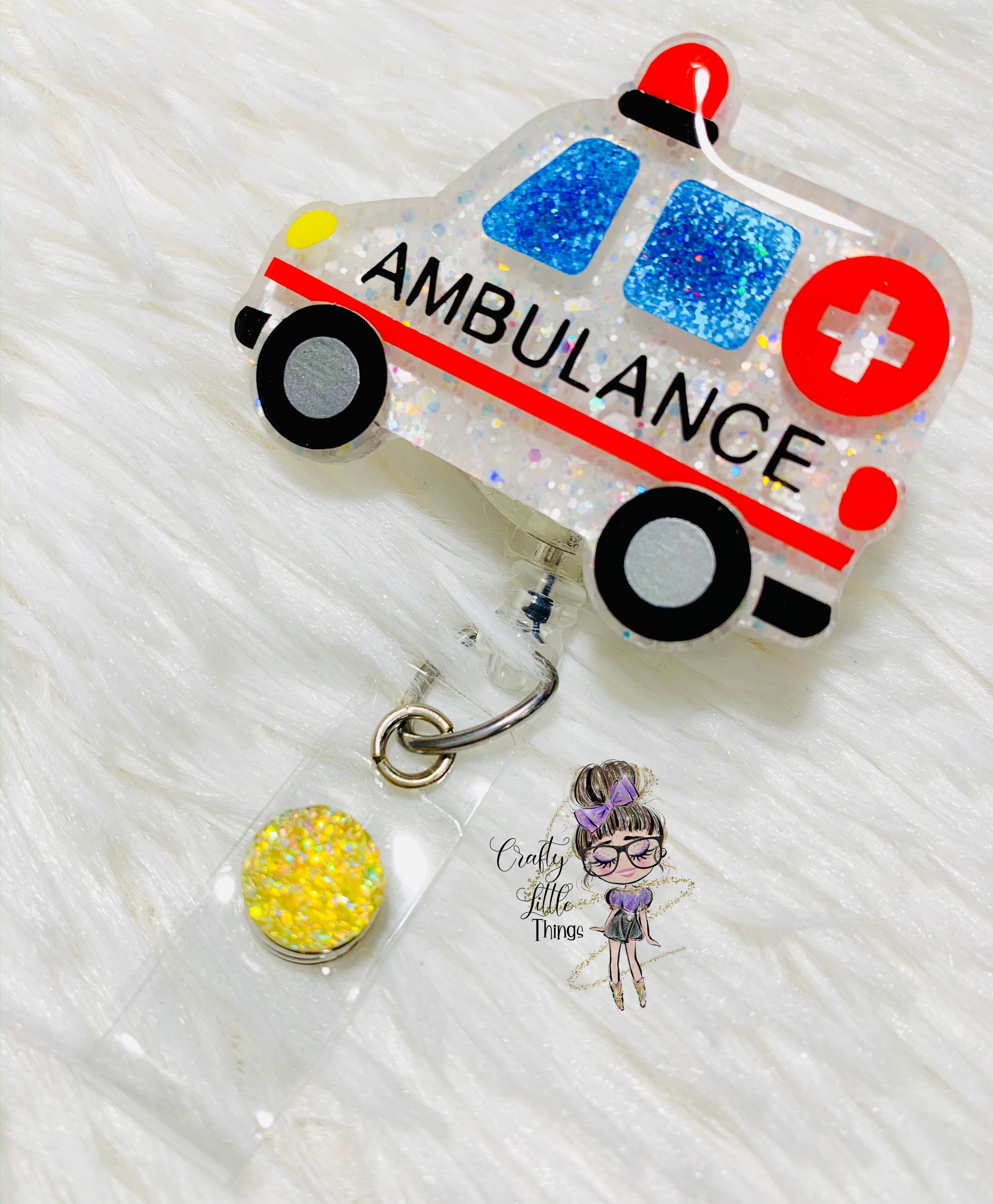 Cute Ambulance Badge Reel- EMT Badge Reels - Etsy