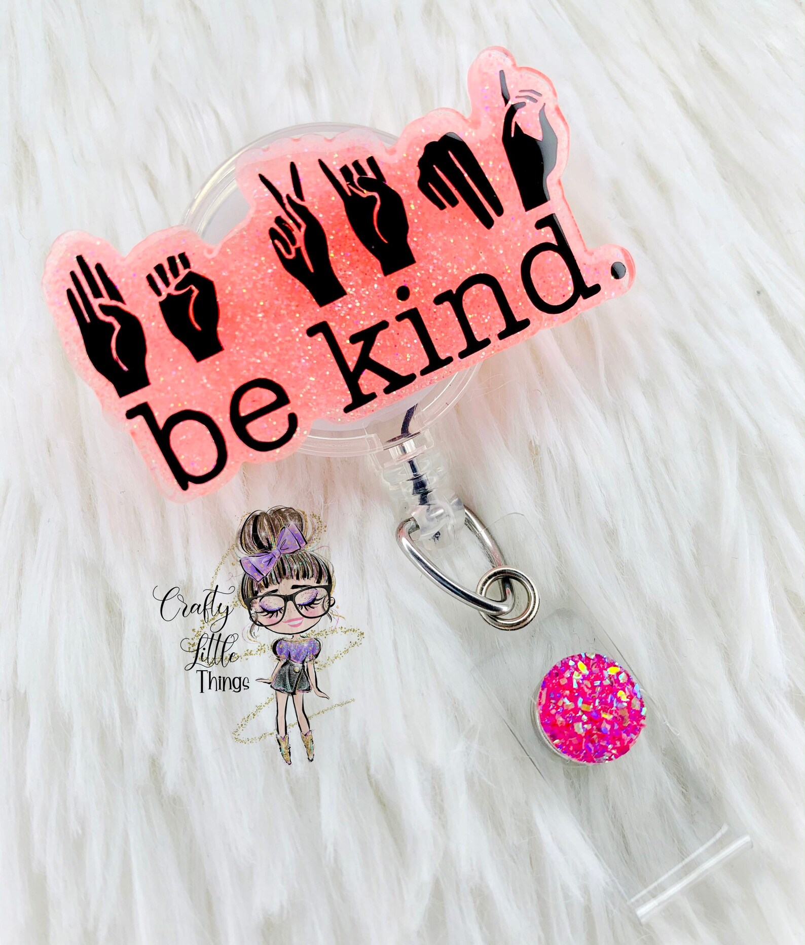 ASL Be Kind Badge Reel ASL Badge Reels Sign Language Badge - Etsy