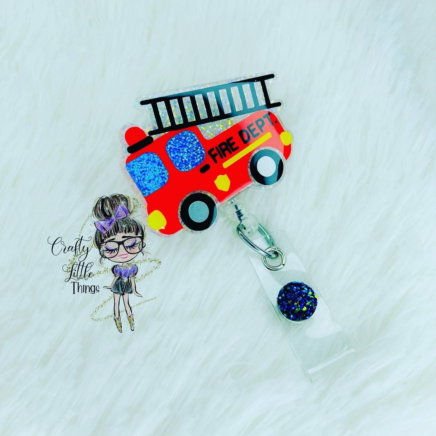 Firetruck Badge Reel Firefighter Badge Reels Emergency - Etsy