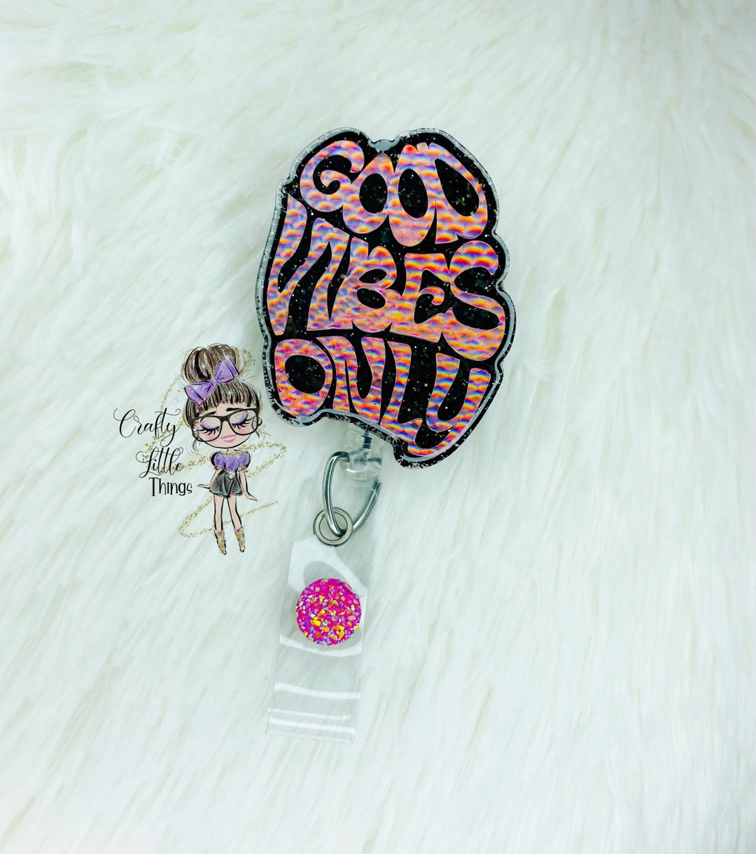 Good Vibes Only Badge Reel - Positive Badge Reels - Holographische ...
