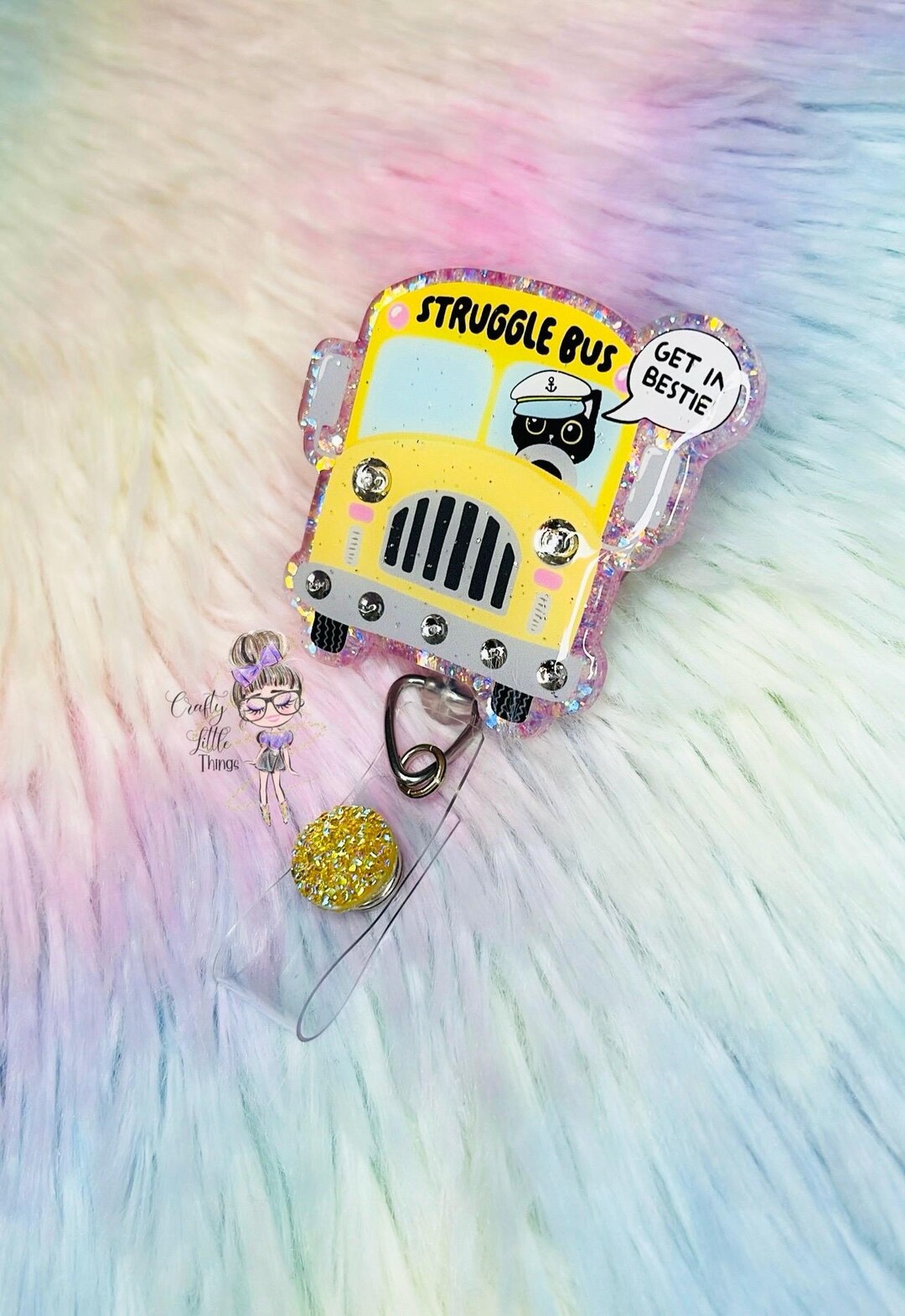 Struggle Bus Badge Reel- Funny Badge Reels- Cute Badge Reels- Bus Badge ...