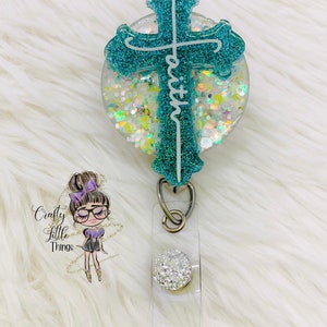 Faith Cross Badge Reel - Etsy