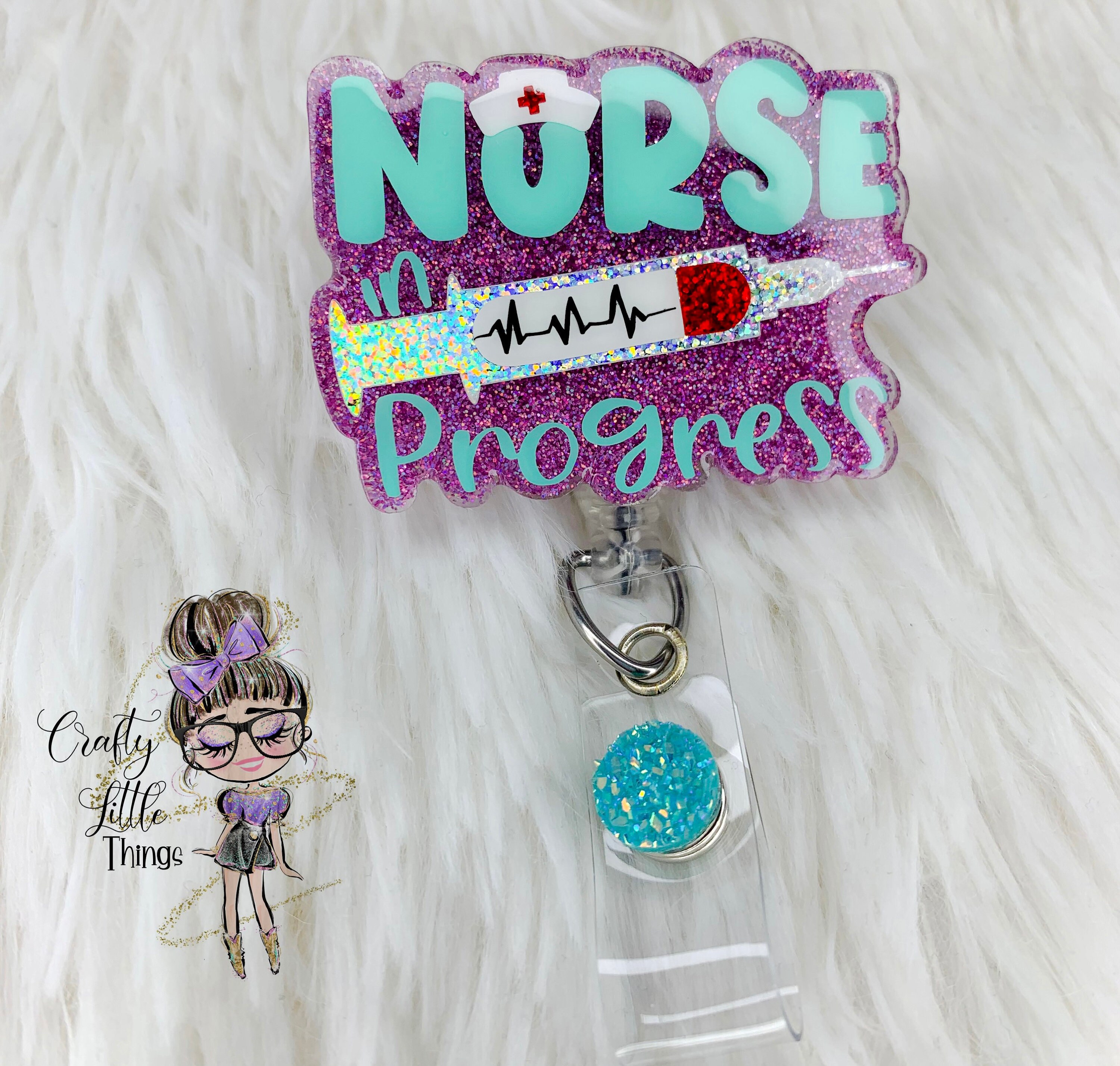 Nurse in Progress Badge Reel- Student Nurse Badge Reels- Medical Badge ...