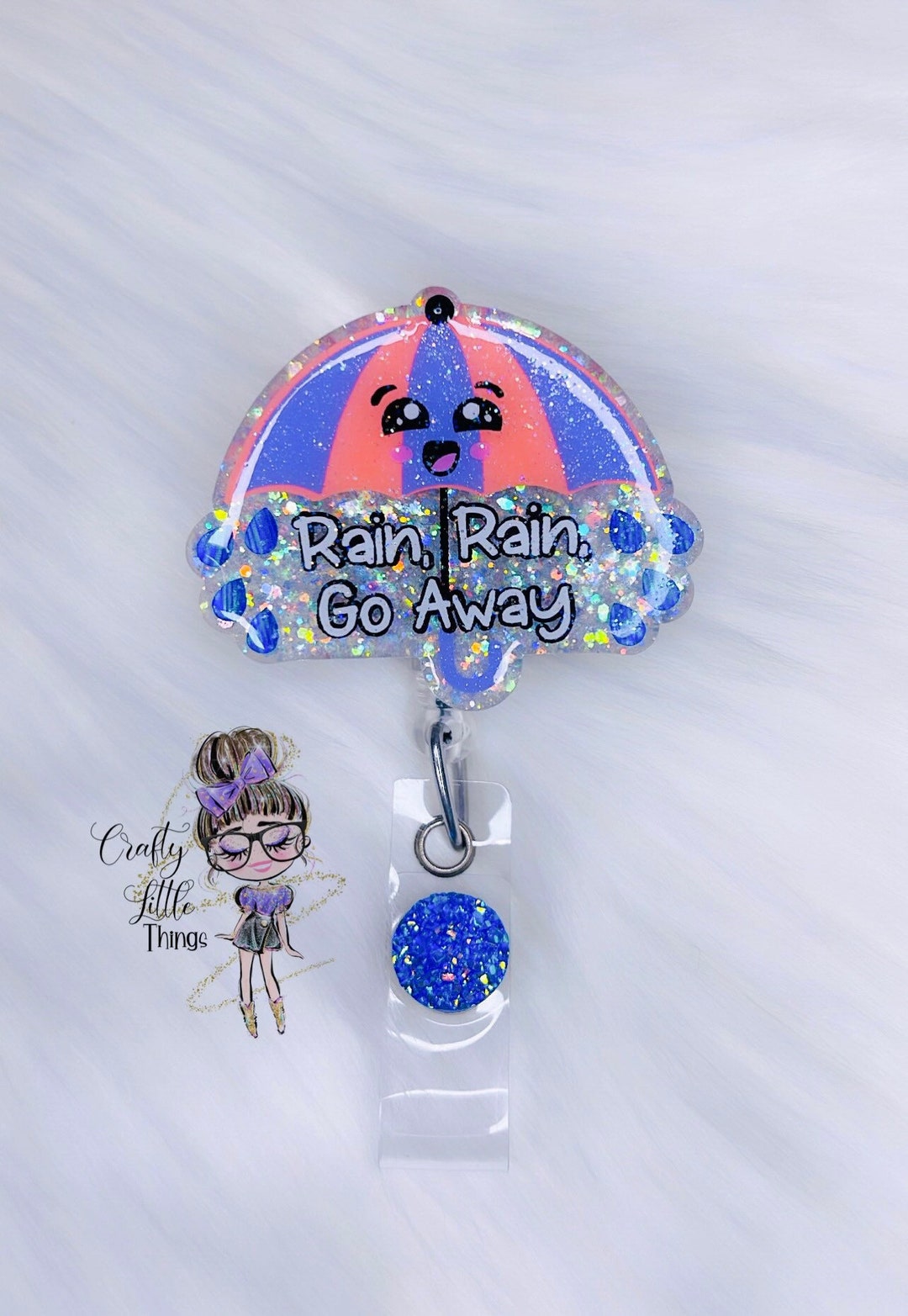 Rain Umbrella Badge Reel- Spring Badge Reels- Umbrella Badge Reels ...