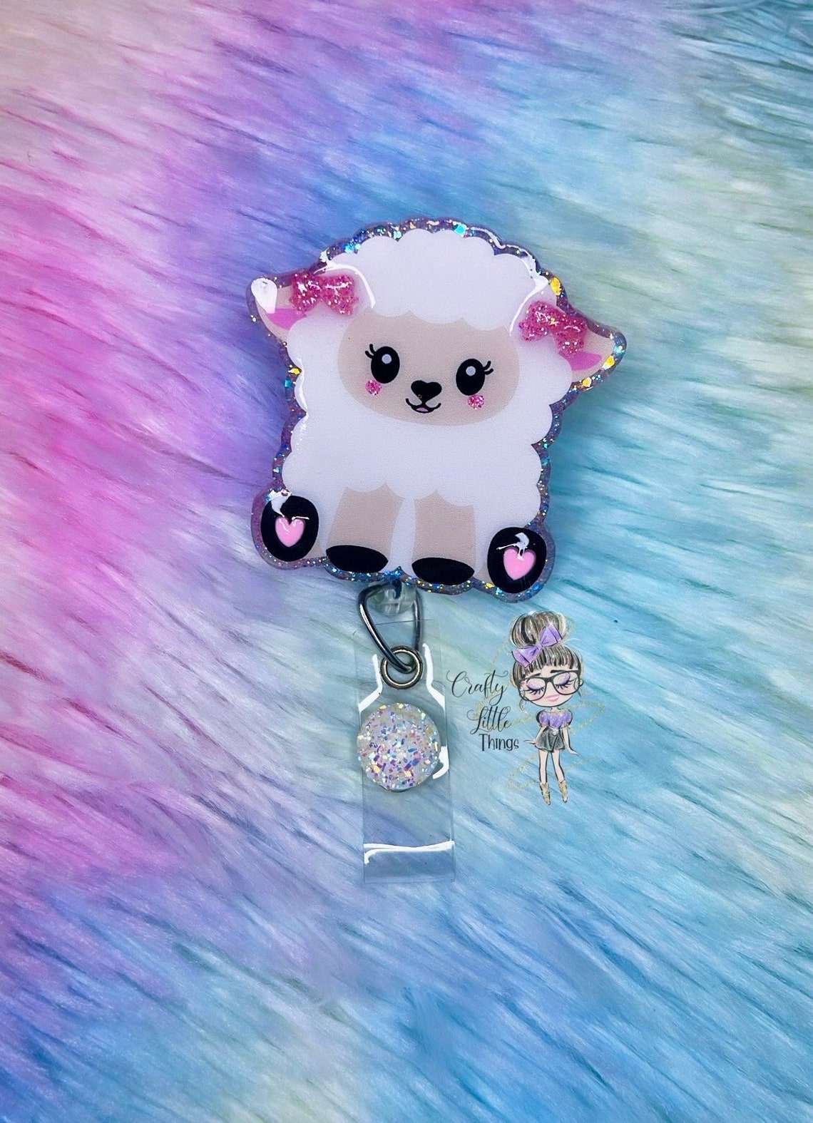 Baby Lamb Badge Reel- Easter Badge Reels- Cute Lamb Badge Reels- Sheep ...
