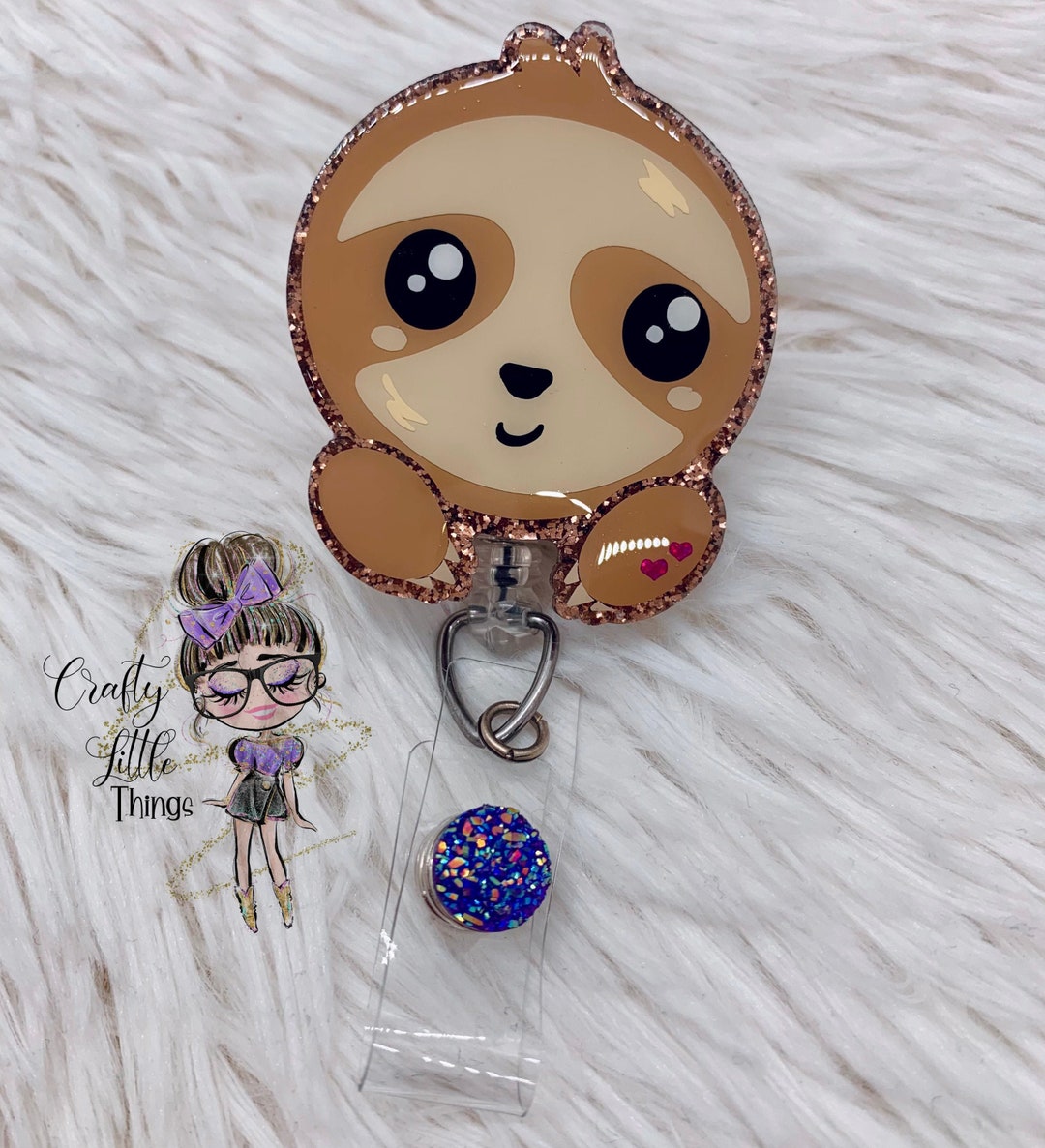 Cute Sloth Badge Reel- Animal Badge Reels - Etsy