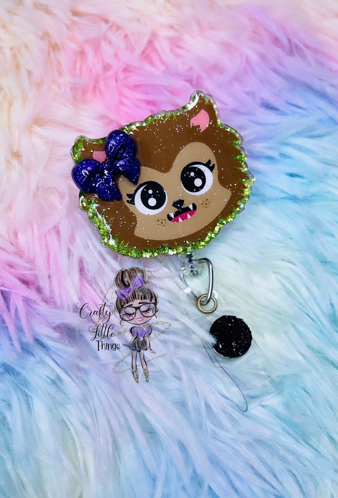 Cute Werewolf Girl Badge Reel- Halloween Badge Reel- Werewolf Badge ...