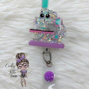 Sparkly Microscope Badge Reel- Education Badge Reels- Science Badge ...