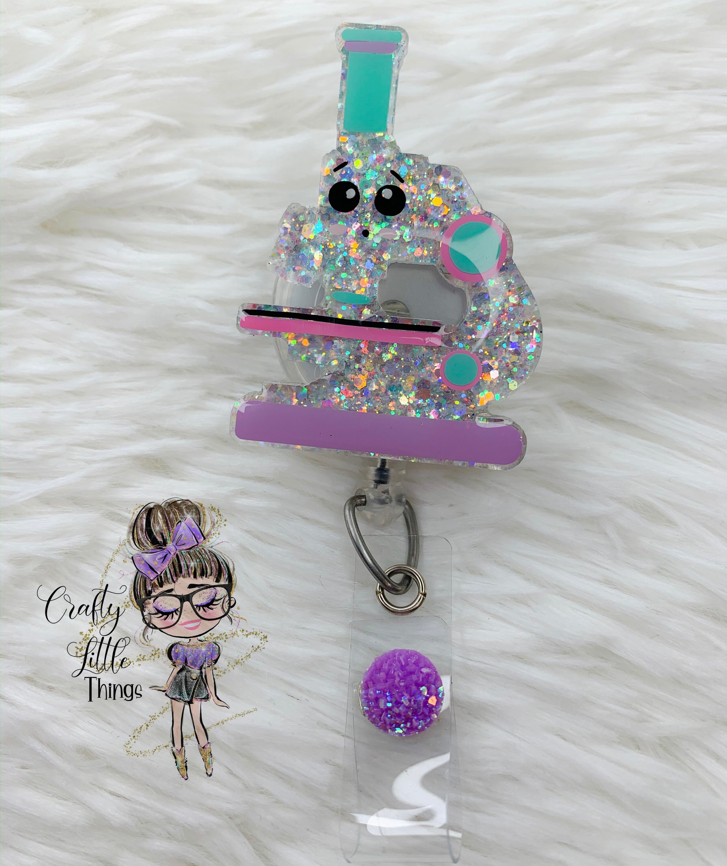 Sparkly Microscope Badge Reel Education Badge Reels Science - Etsy ...