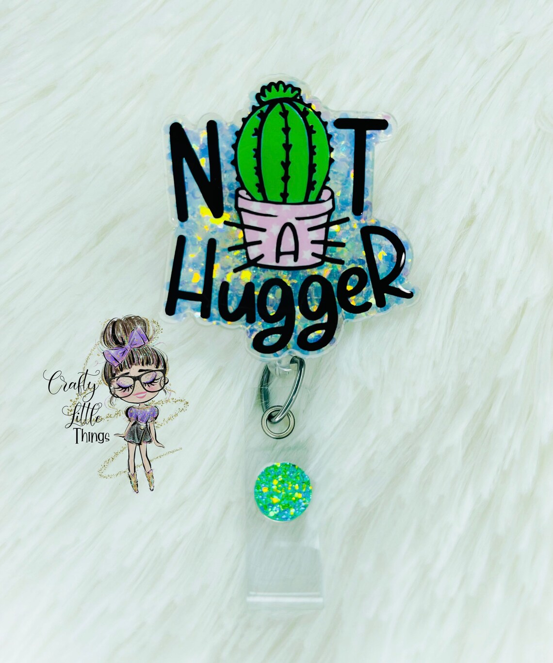 Not A Hugger Badge Reel Cactus Badge Reels Funny Badge | Etsy