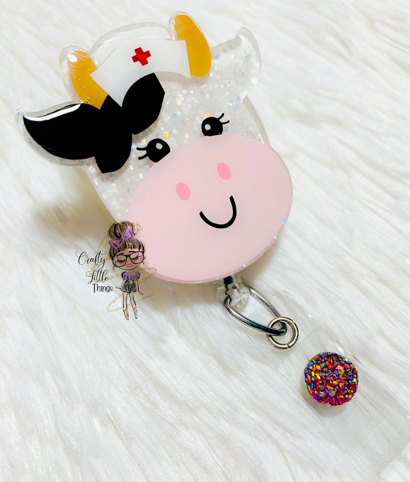 Cow Nurse Badge Reel- Medical Badge Reels - Etsy