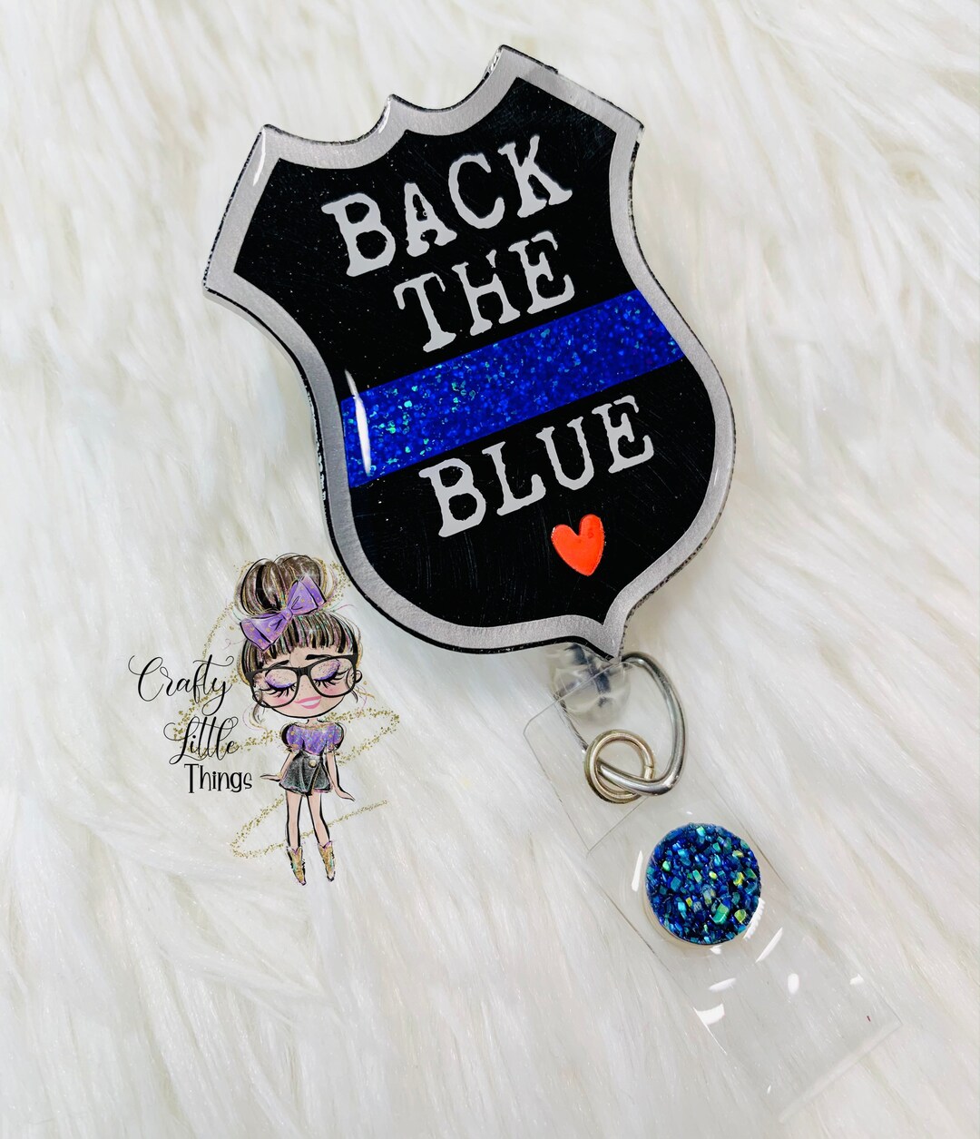 Back the Blue Badge Reel- Law Enforcement Support Badge Reels- Police ...