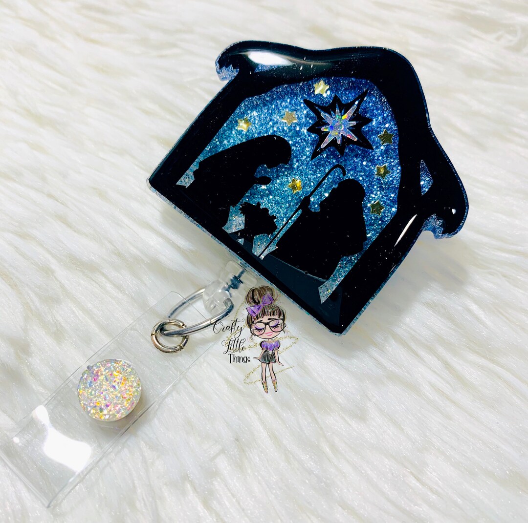 Nativity Scene Badge Reel- Christmas Badge Reels - Etsy