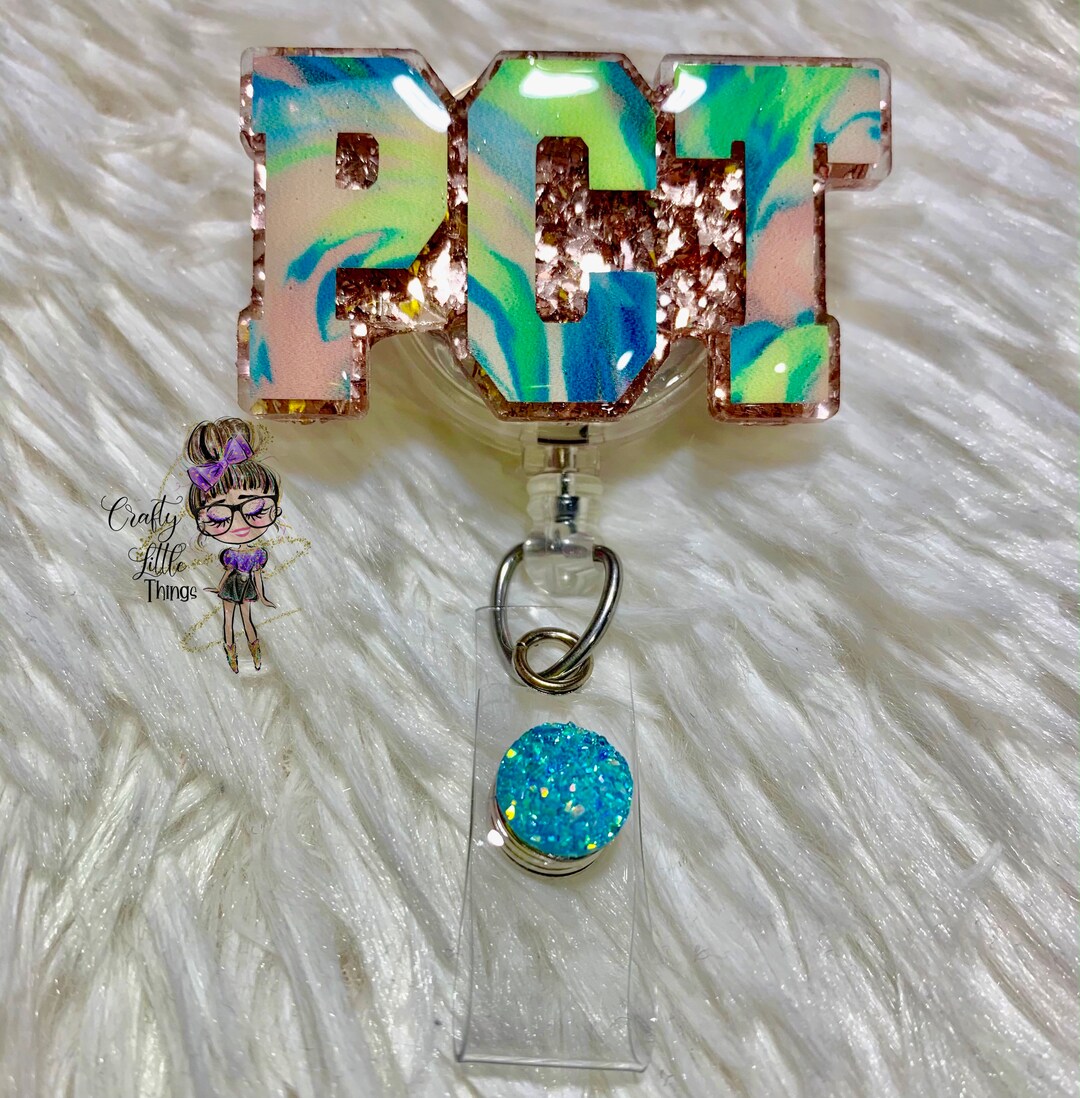 PCT Watercolor Badge Reel- Patient Care Technician Badge Reels - Etsy
