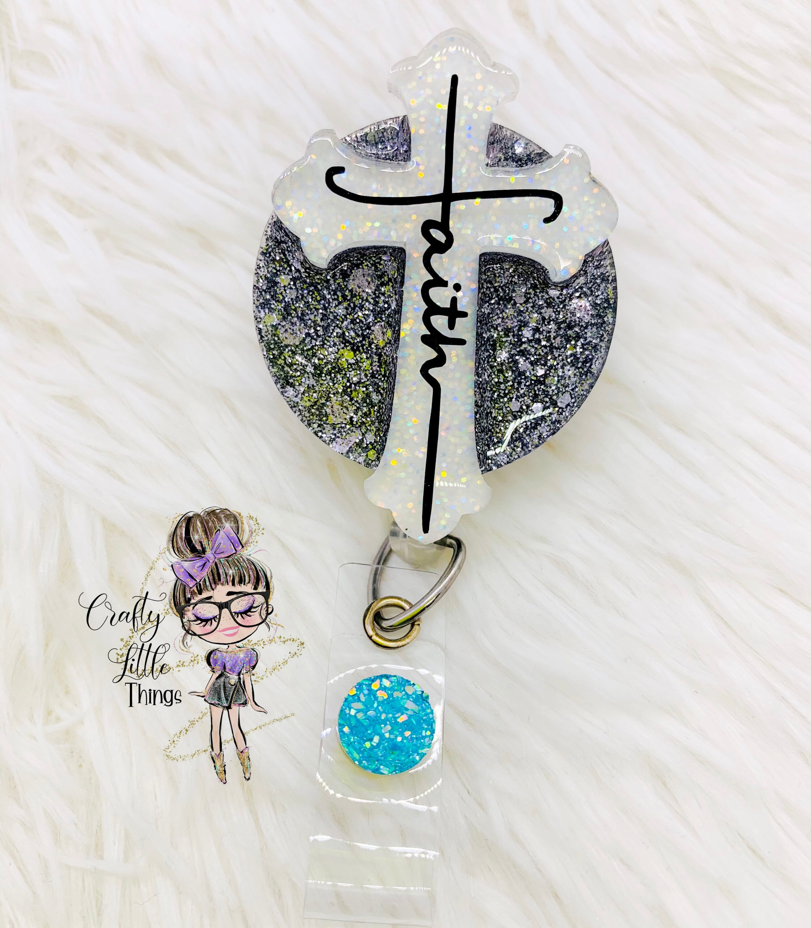 Faith Cross Badge Reel - Etsy