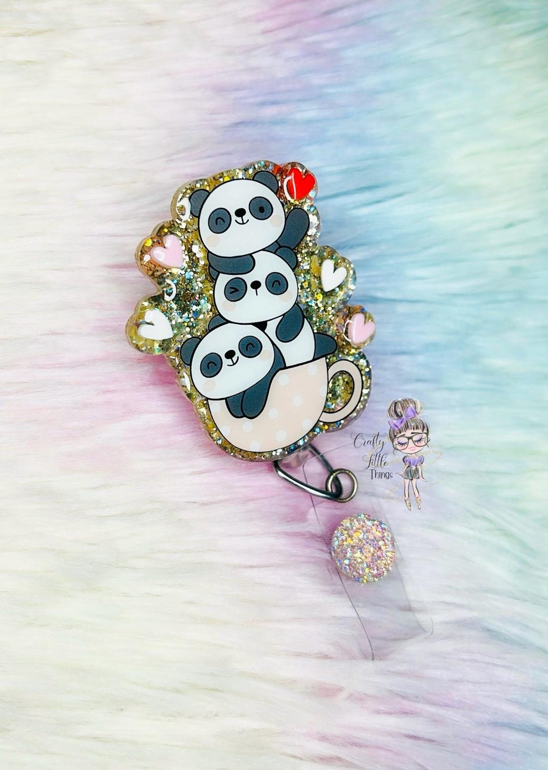 Teacup Pandas Badge Reel- Tea Badge Reels- Panda Badge Reels- Cute ...