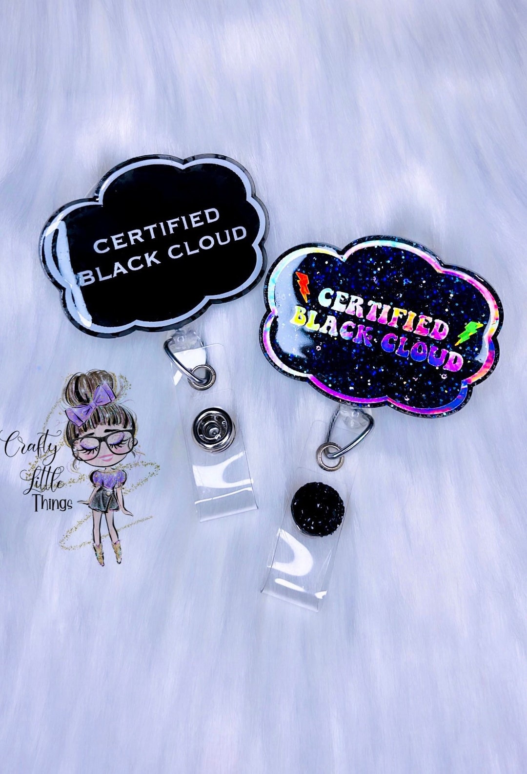 Certified Black Cloud Badge Reel- Cloud Badge Reels- Cute Badge Reels- Badge Reels for Him - Etsy