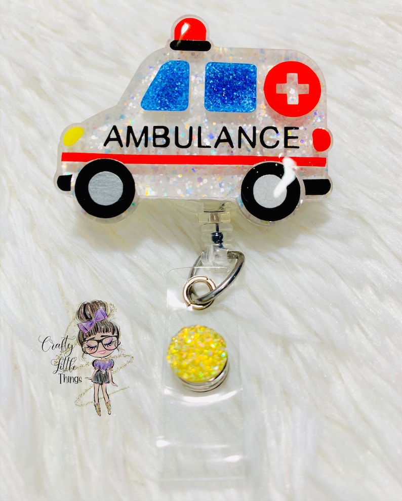 Cute Ambulance Badge Reel EMT Badge Reels - Etsy