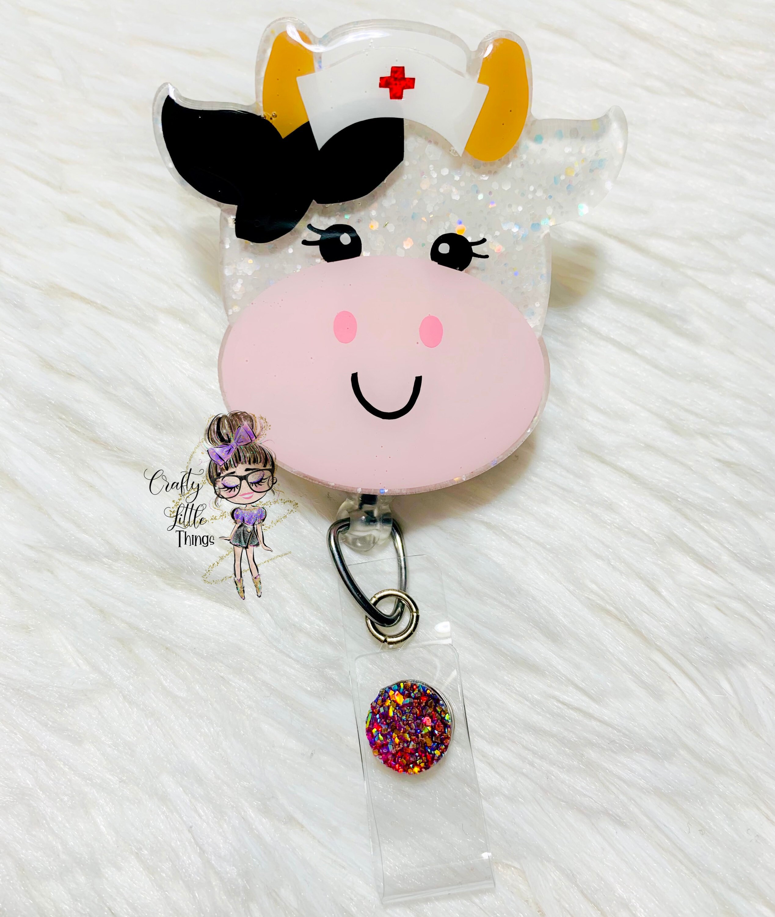 Cow Nurse Badge Reel- Medical Badge Reels - Etsy