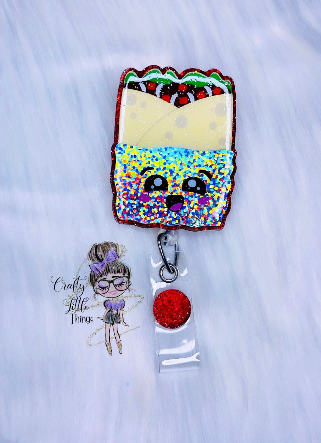 Cute Burrito Badge Reel- Food Badge Reel- Mexican Food Badge Reels ...