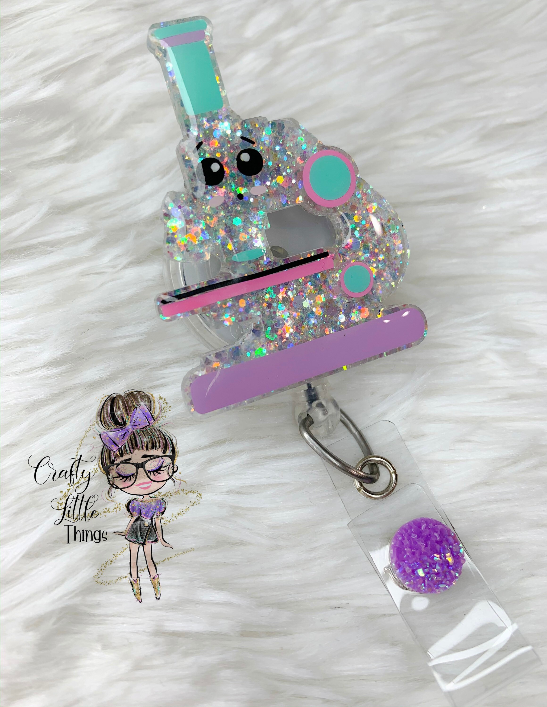 Sparkly Microscope Badge Reel Education Badge Reels Science - Etsy ...