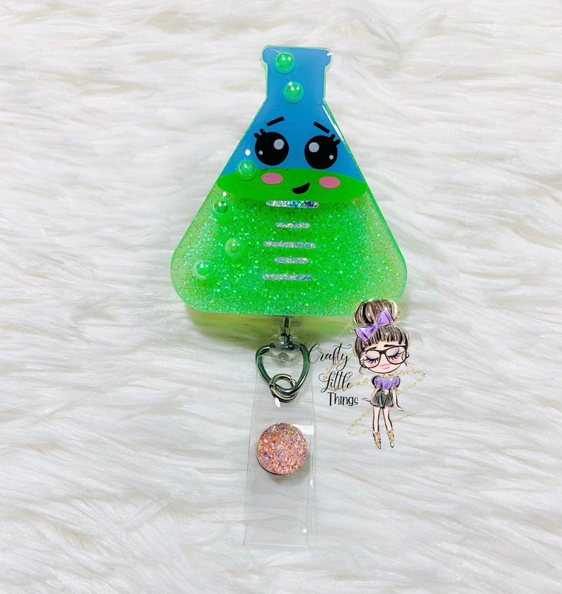 Glow in the Dark Beaker ID Badge Reel- Cute Lab Science Badge Reels - Etsy