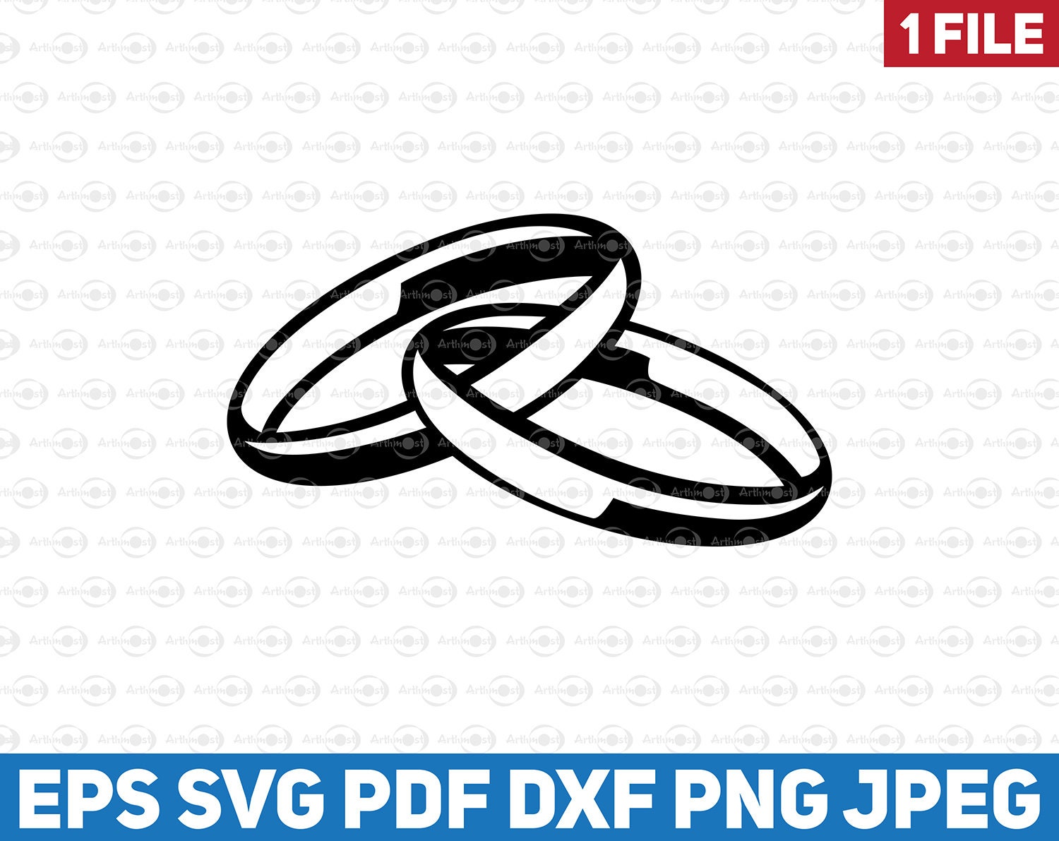 Wedding Rings Chained Together Svg Files For Cricut Two Etsy