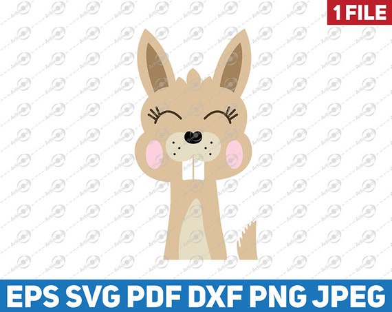 Funny Bunny Clipart SVG Smiling Bunny Sticker Bunny | Etsy