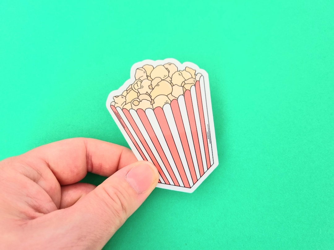 Popcorn Die Cut Vinyl Sticker in a Glossy White or Transparent - Etsy