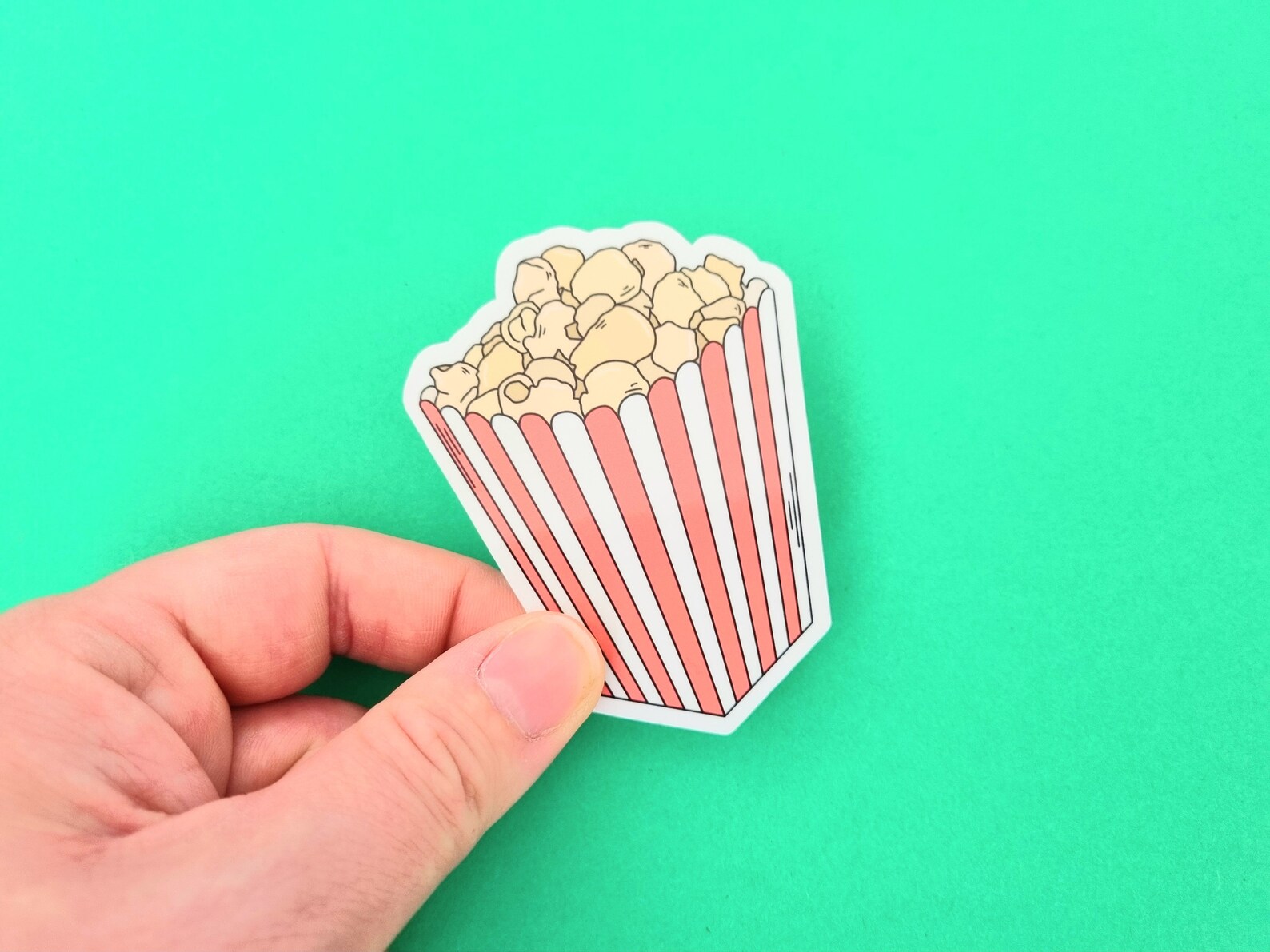 Popcorn Die Cut Vinyl Sticker in a Glossy White or Transparent - Etsy