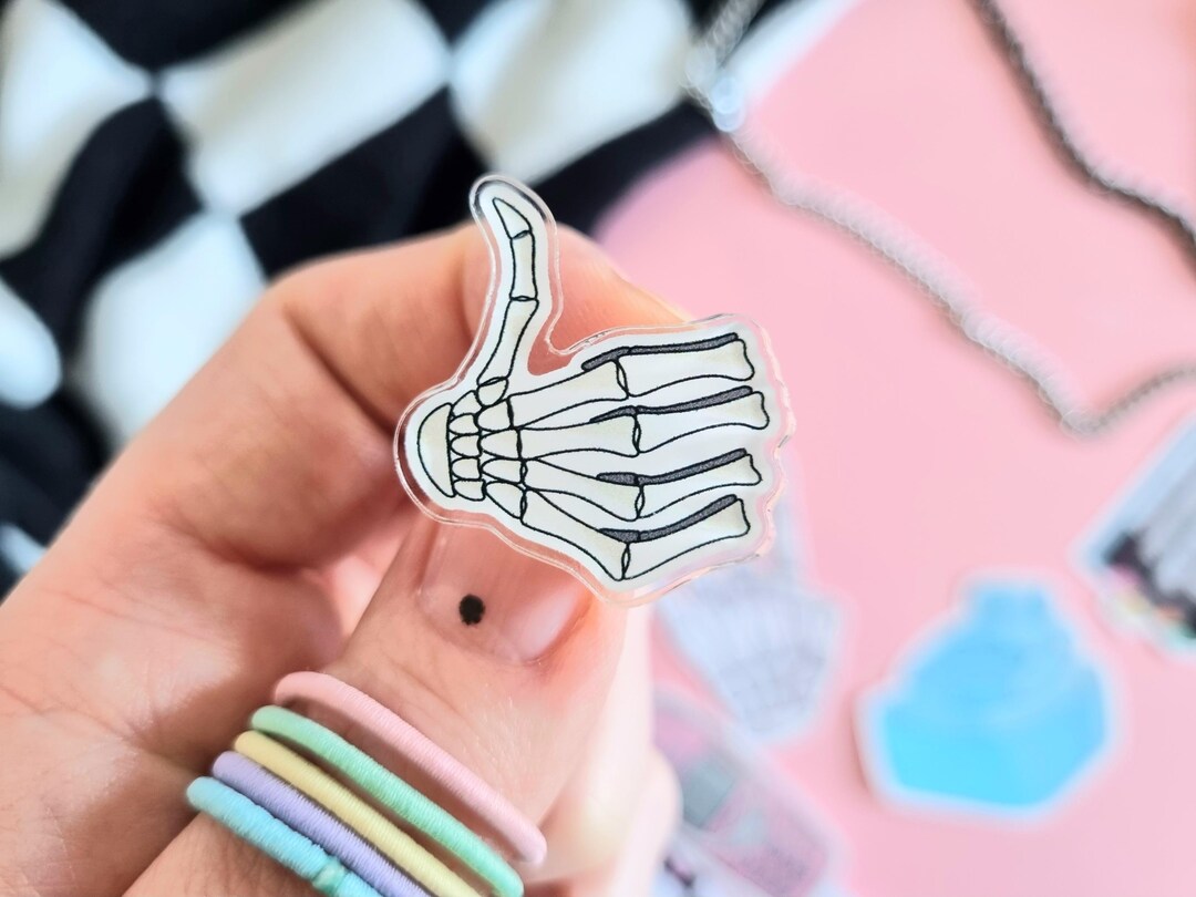 Thumbs up or Down Acrylic Pin Badge | Alternative Style Fashion ...