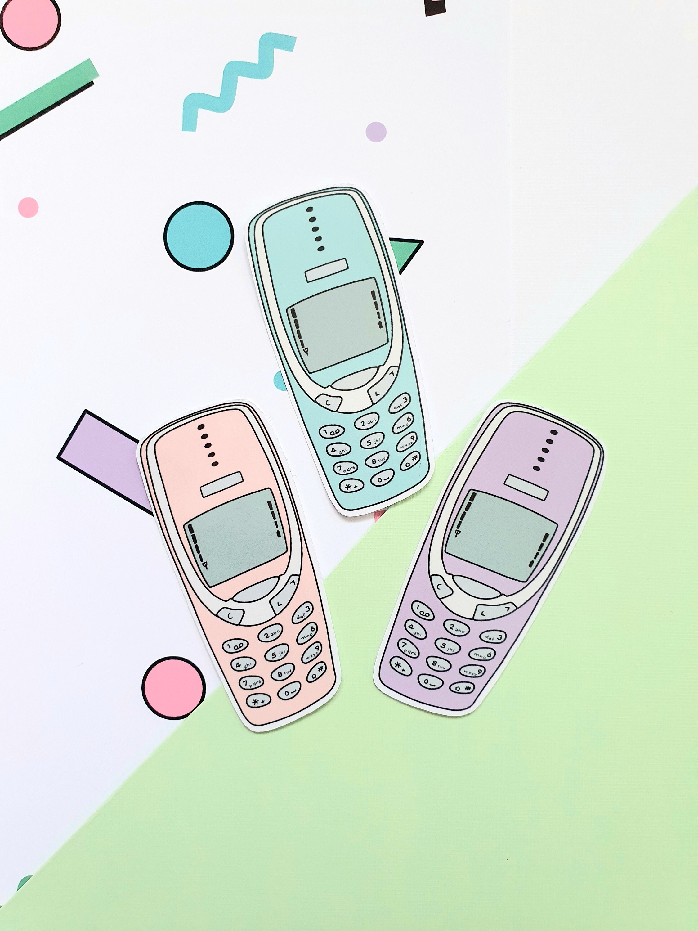 Retro Mobile Phone Sticker Sticker Decal for Journal or | Etsy