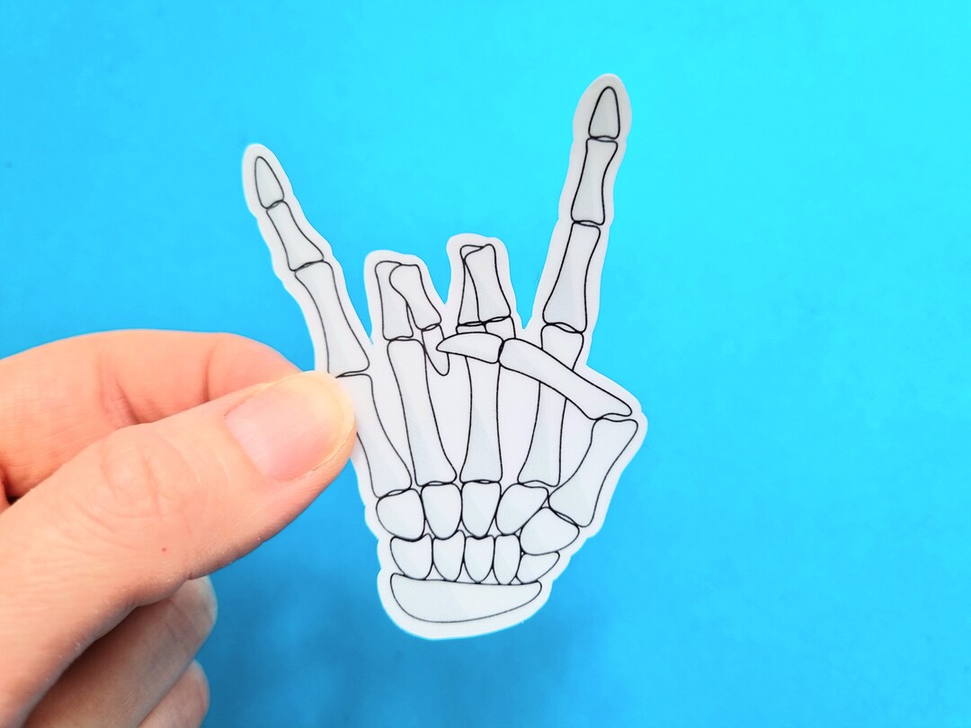 Skeleton Rock Hands Sticker Set Body Part Decal Halloween - Etsy