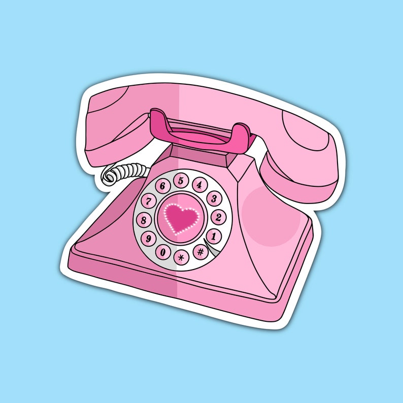 Retro 50's Style Telephone Sticker for Journal, Scrapbook or Tablet ...