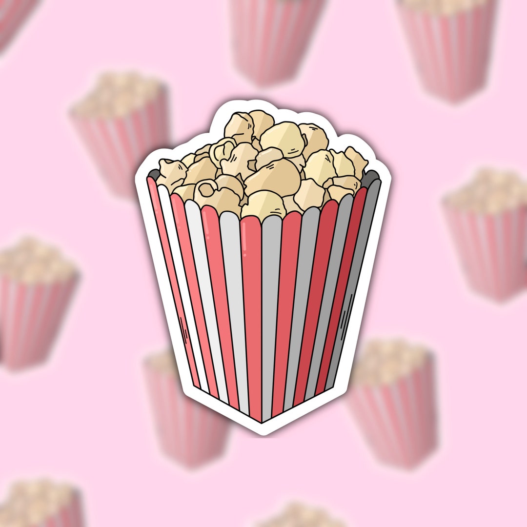 Popcorn Die Cut Vinyl Sticker in a Glossy White or Transparent Finish ...