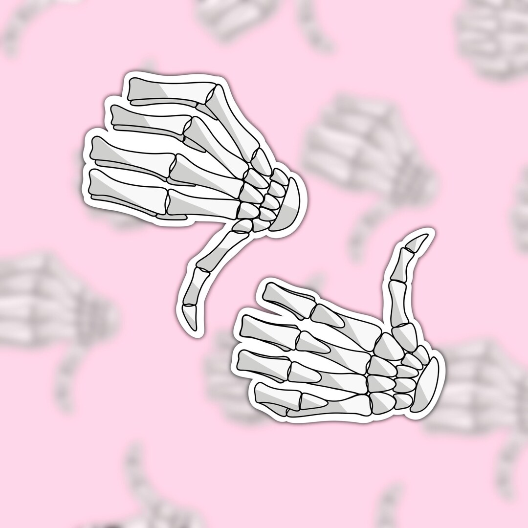 Skeleton Thumbs up Sticker | Skeleton Thumbs Down Sticker | Body Part ...