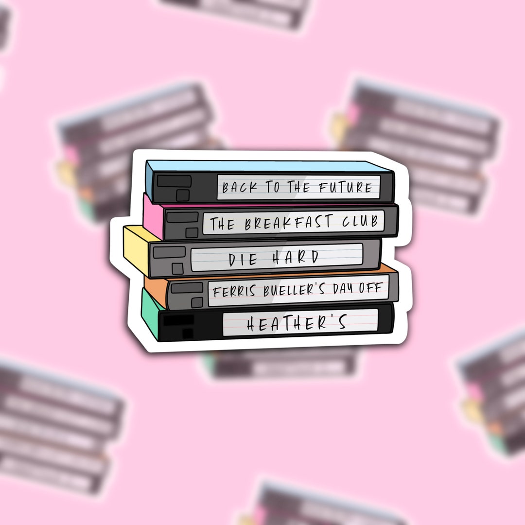 80's Films VHS Tape Stack Sticker | Vinyl Die Cut Sticker in Glossy ...