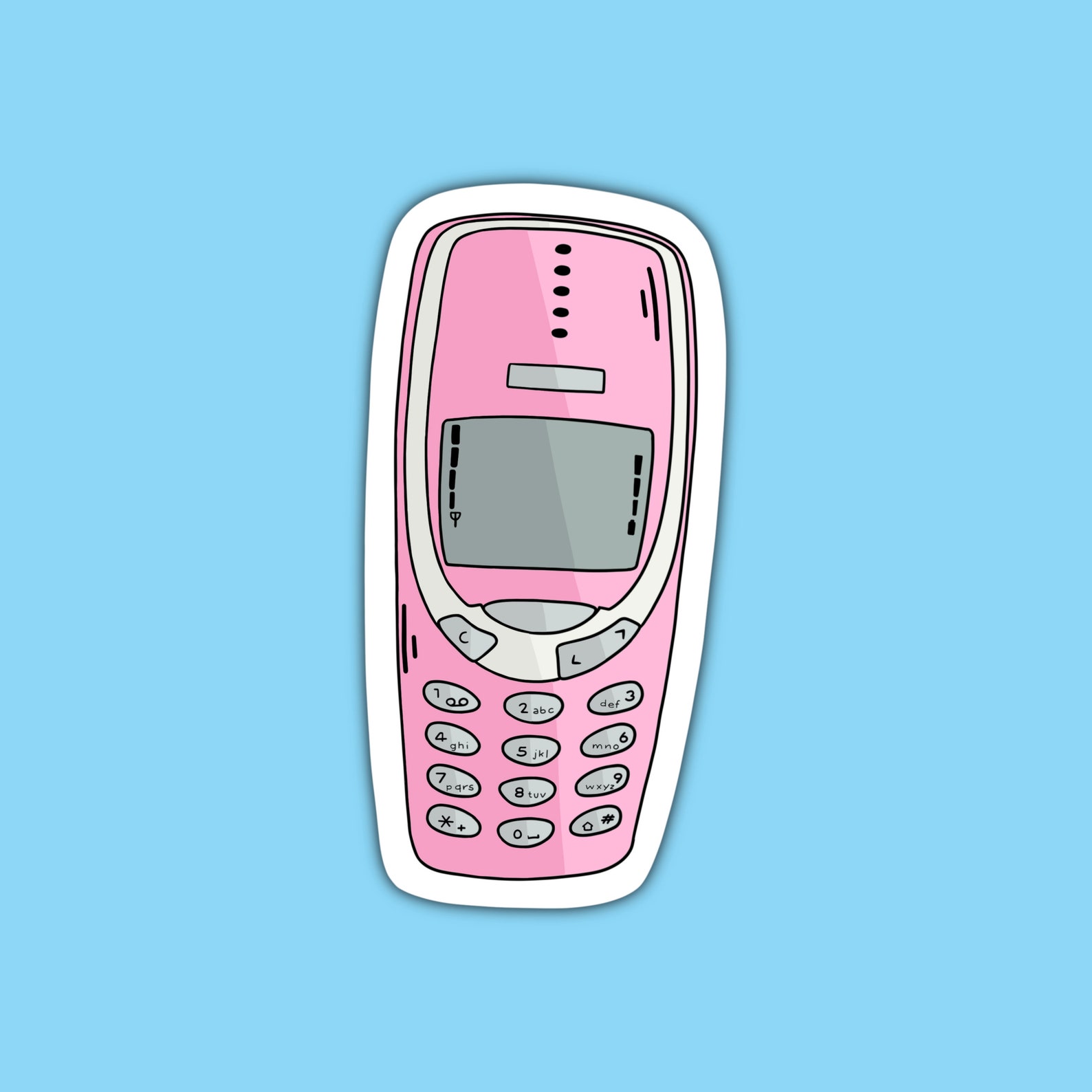 Retro Mobile Phone Sticker Sticker Decal for Journal or Scrapbooking 90 ...